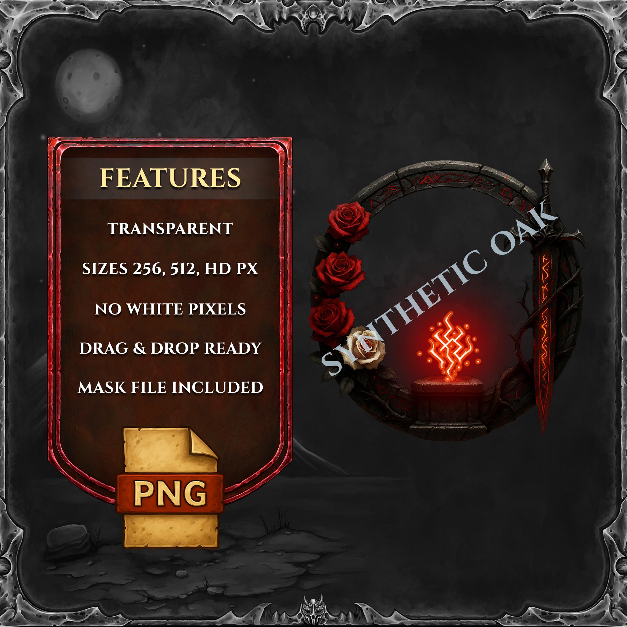 Black Rose Token Border: Dnd Character Portraits (PNG Files, Digital ...
