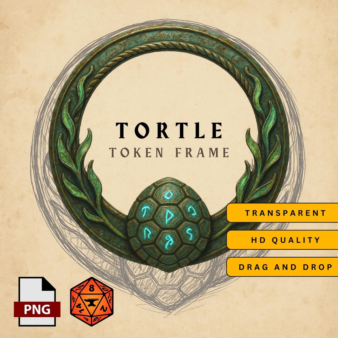 Tortle Token Border Race Frame for D&D Character Portrait Used for Vtts ...