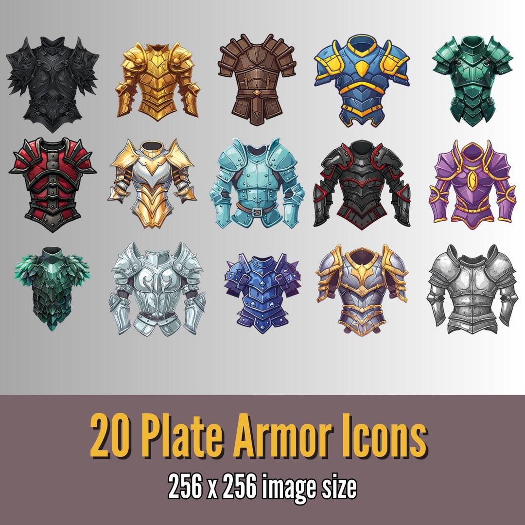 Dungeons and Dragons Plate Armor Icons 256x256 Size Png for Tabletop 2D ...