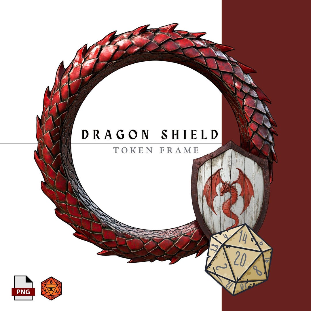 Dnd Dragon Shield Token Border for Dungeons and Dragons Tabletop RPG ...