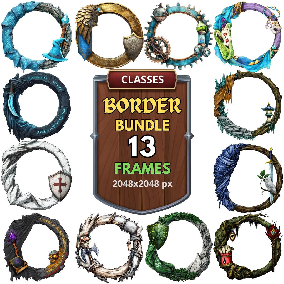 Dnd Class Border Frames for Tabletop Dungeons and Dragons RPG Roll20 ...