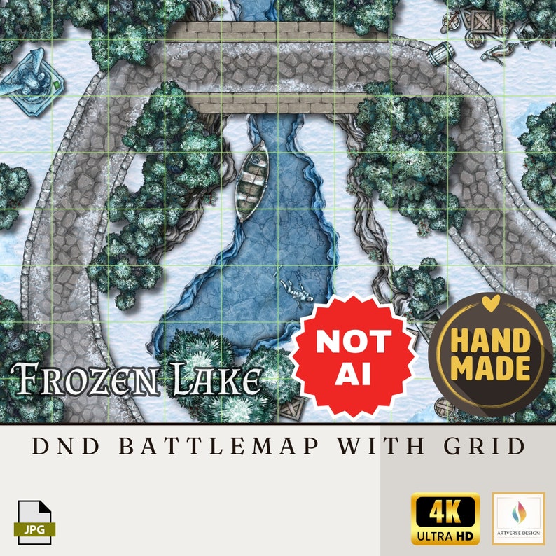 Dnd Battlemap With Grid Dungeons and Dragons Frozen Lake - Etsy