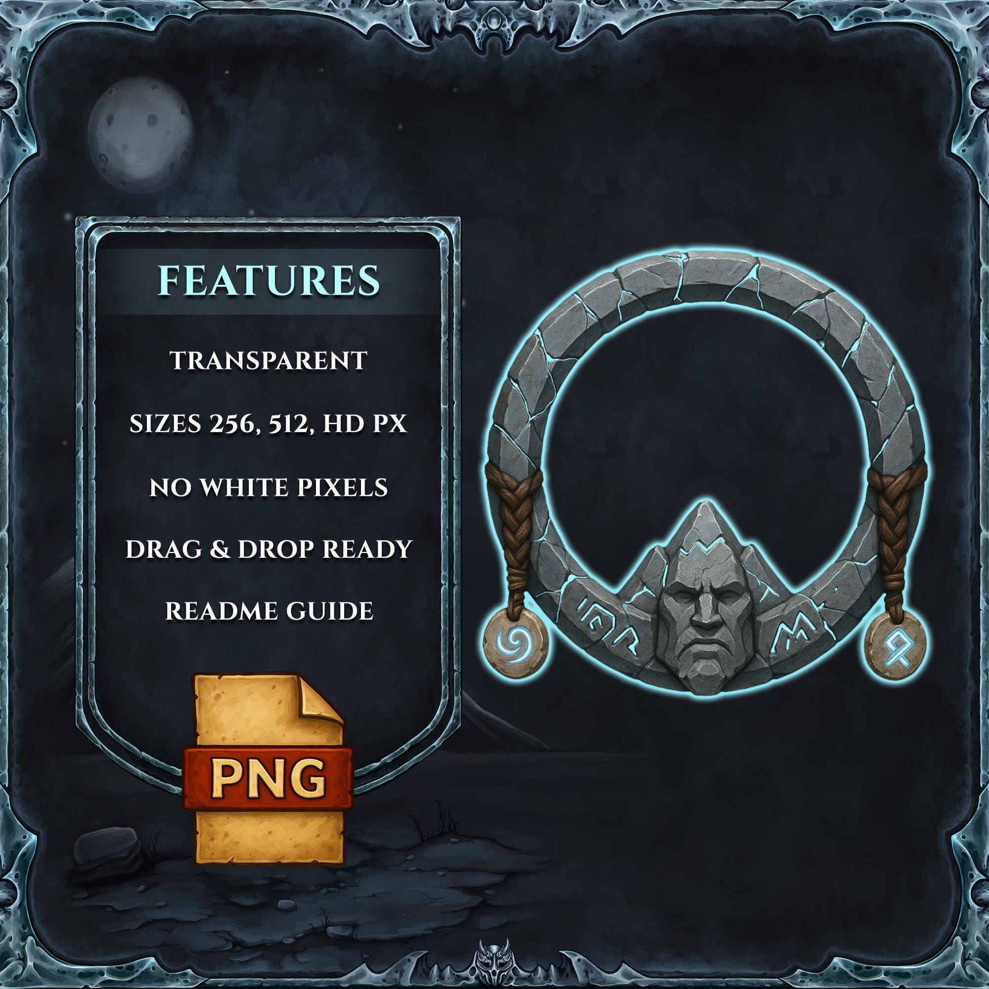 Mountain Frame Token Border: D&D Stonefolk Character Portrait, VTT RPG ...