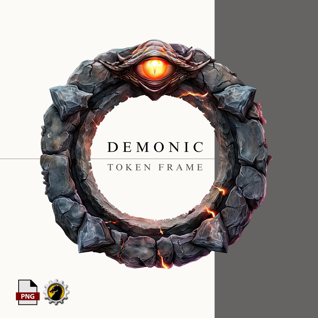D&D Demonic Token Border for Dungeons and Dragons Tabletop RPG Roll20 VTT Foundry and Dnd Evil ...