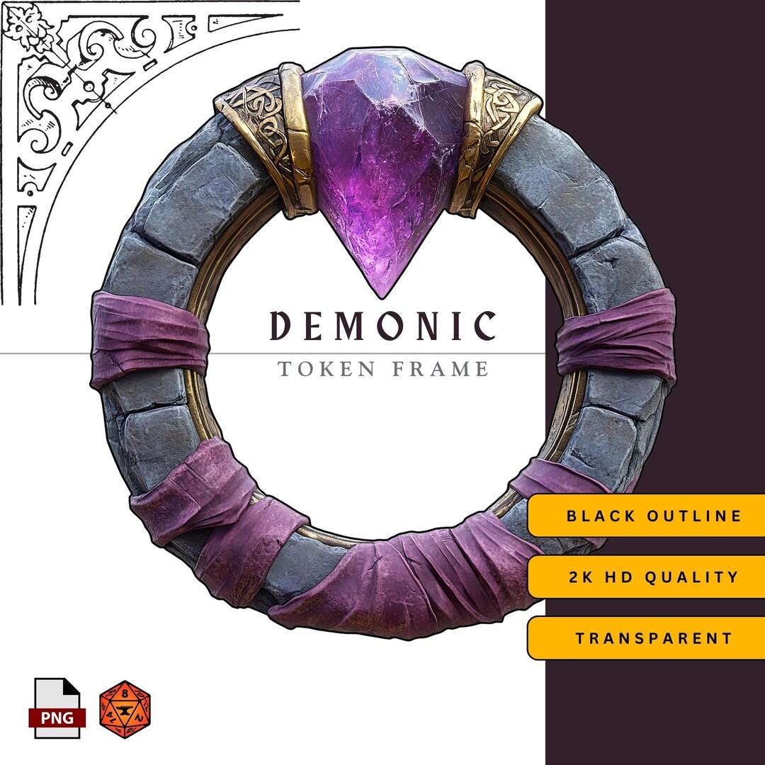 D&D Demonic Token Border for Dungeons and Dragons Tabletop RPG Roll20 VTT Foundry and Dnd Evil ...