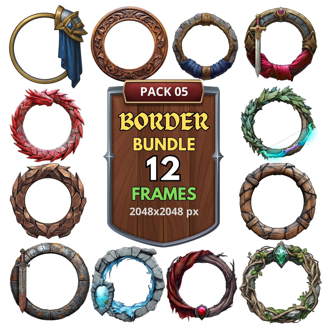 Dnd Border Bundle 12 Token Frames for Tabletop Dungeons and Dragons RPG ...