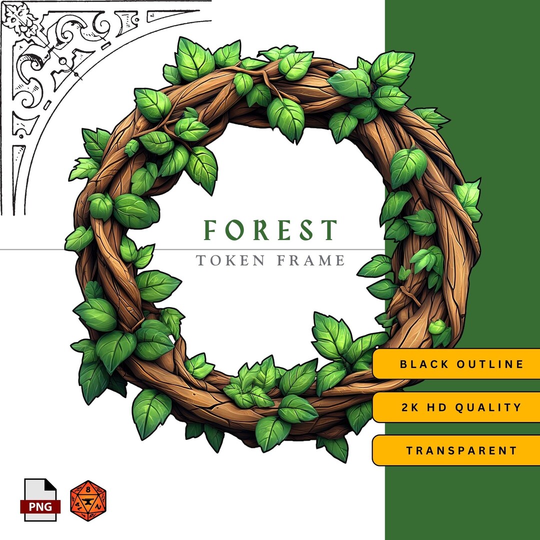 D&D Druid Token Border for Dungeons and Dragons Tabletop RPG Roll20 VTT Foundry Dnd Character ...