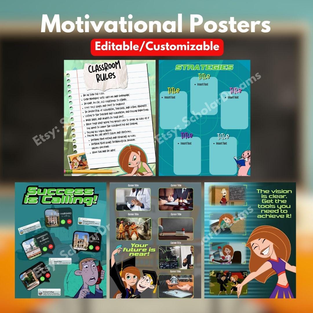 Kim Possible Editable Super Bundle (editable) - Etsy