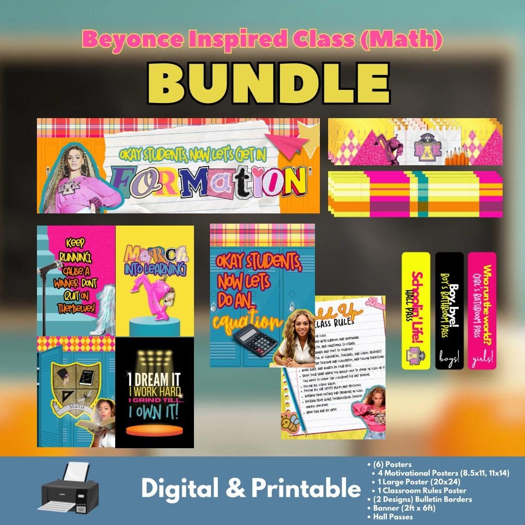 Beyoncé Inspired Math Classroom Decor Bundle (DIGITAL and PRINTABLE) - Etsy