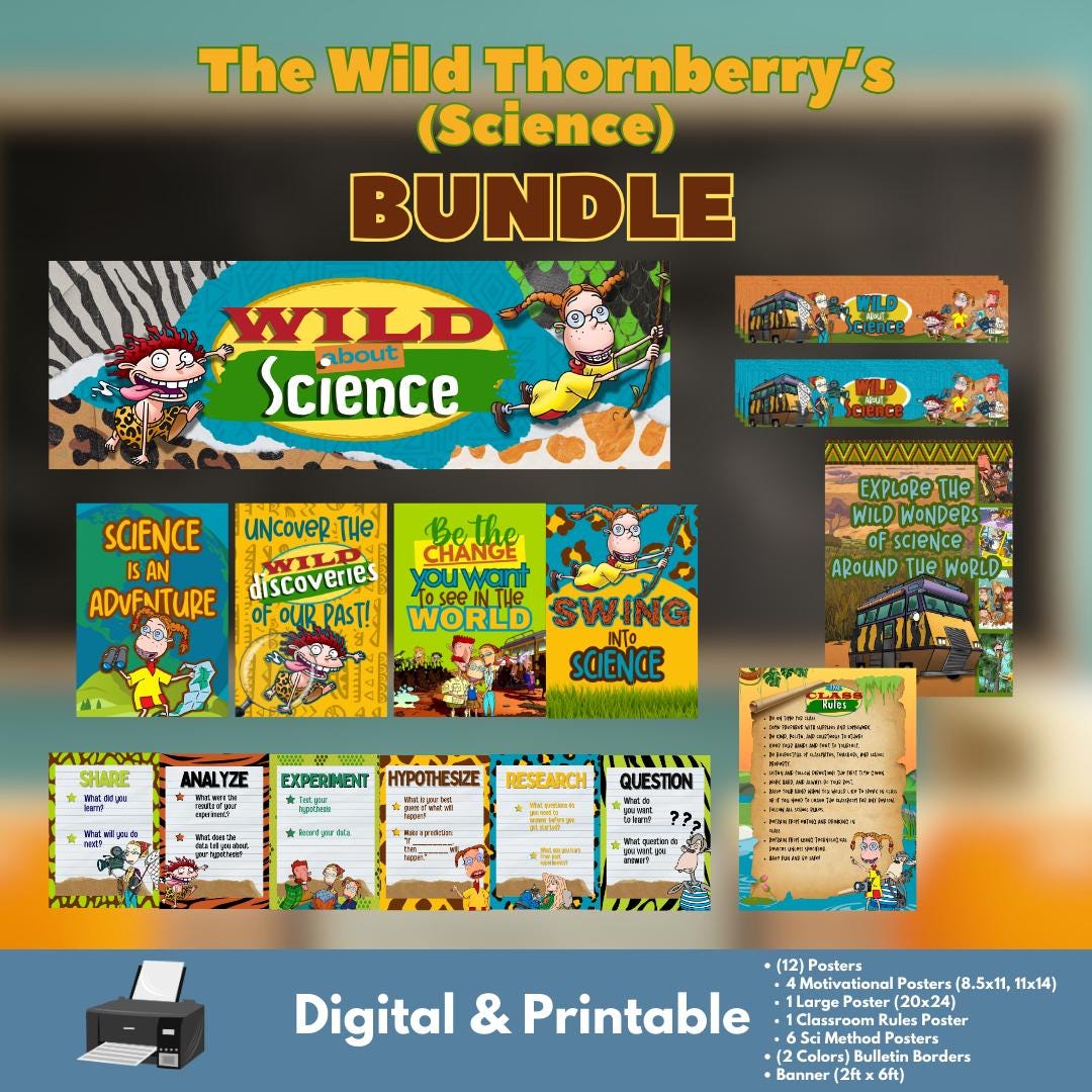The Wild Thornberry’s Science Classroom Decor Bundle (DIGITA and ...