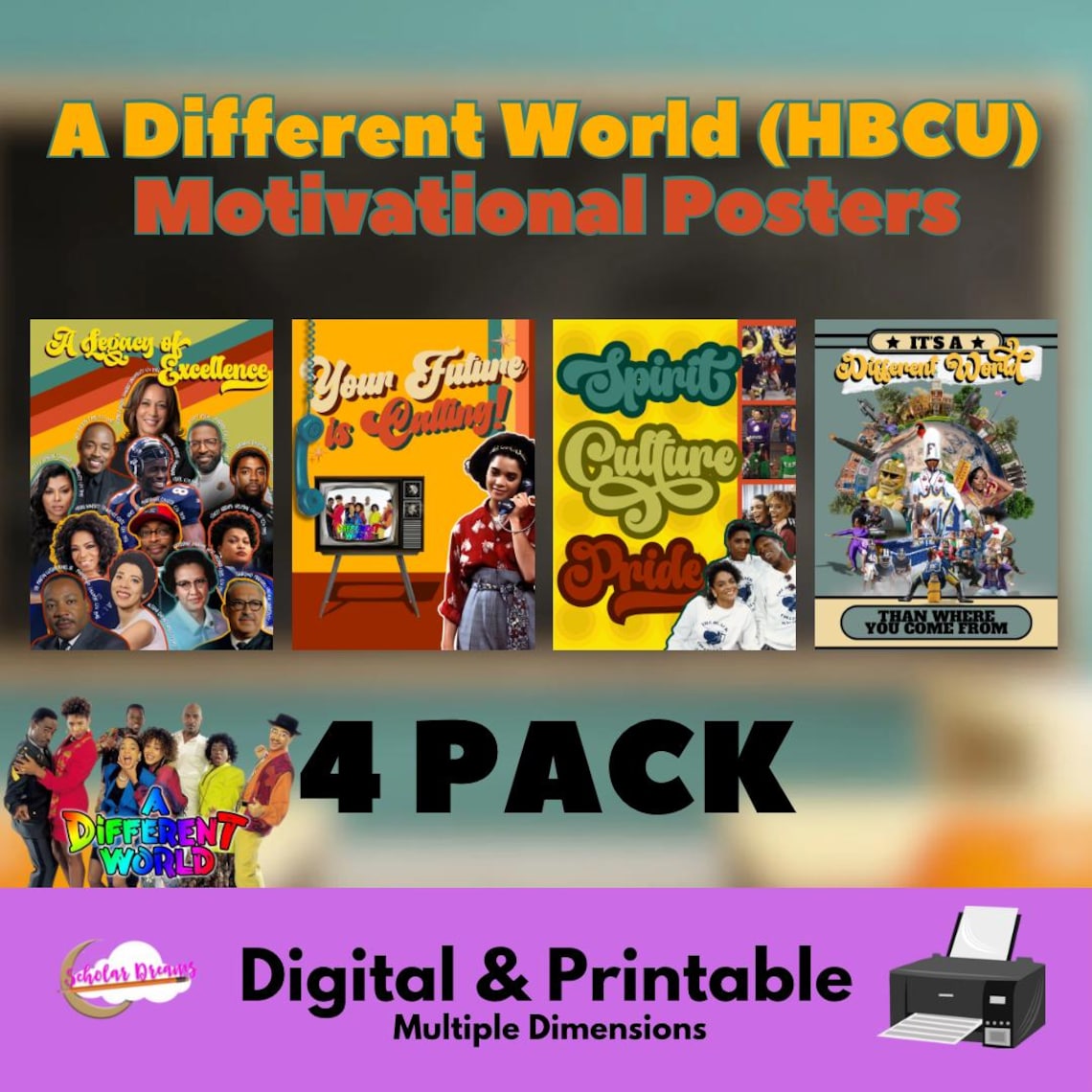 HBCU - A Different World Inspired Classroom Motivational Posters 4pack ...