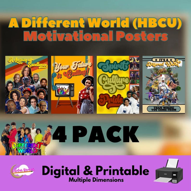 HBCU - A Different World Inspired Classroom Motivational Posters 4pack ...