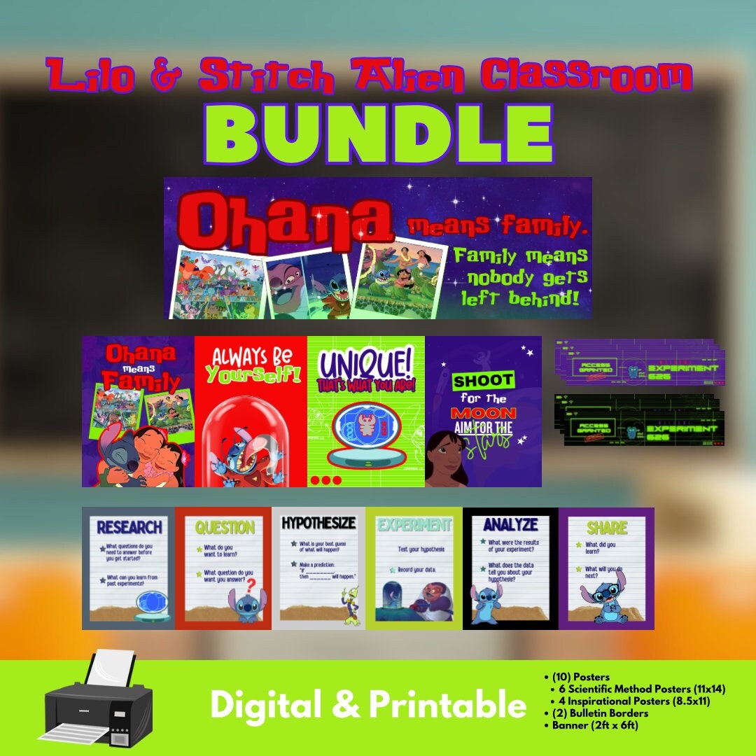 Lilo & Stitch Alien Invasion Classroom Bundle - Etsy