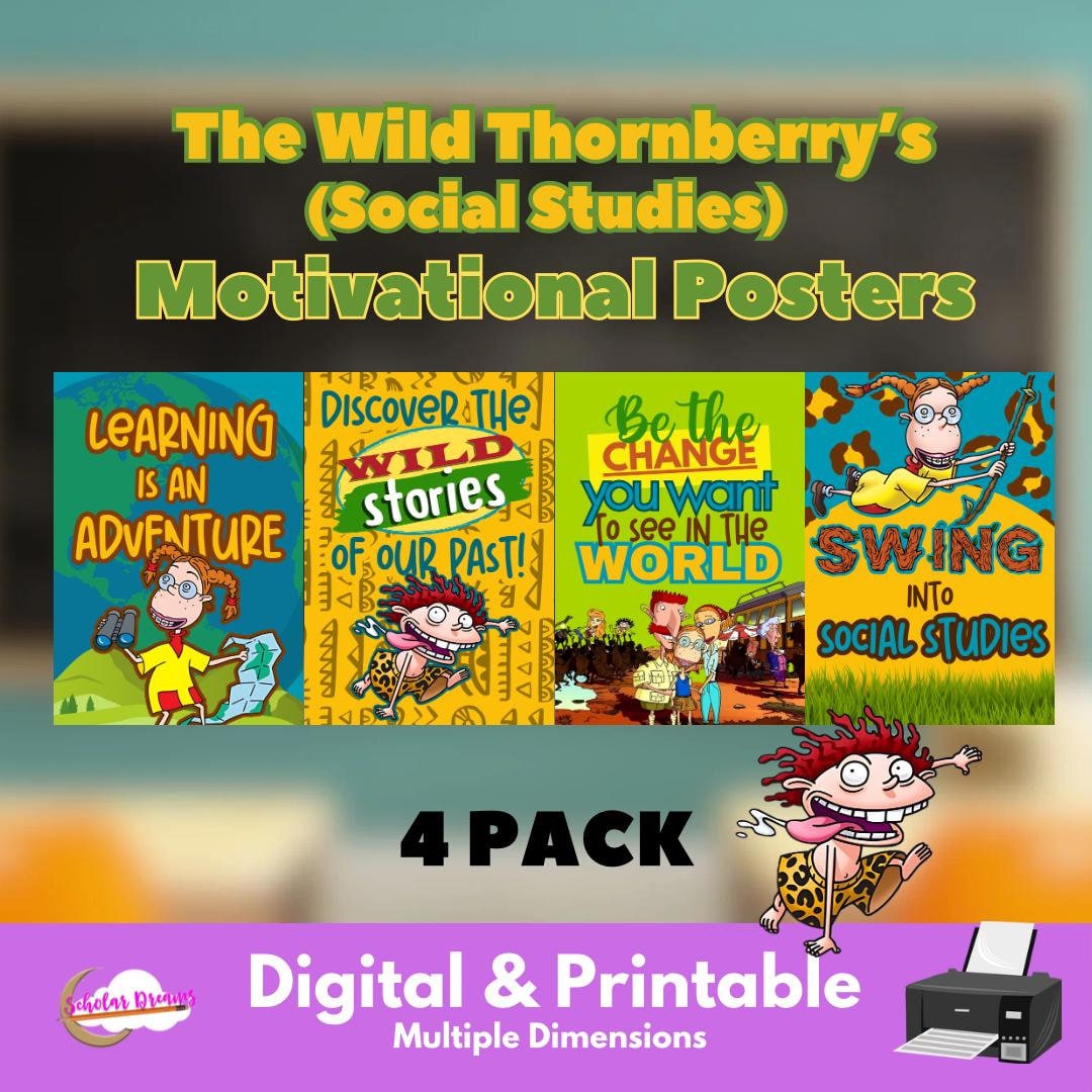 The Wild Thornberry’s Social Studies Classroom Motivational Posters (4 ...