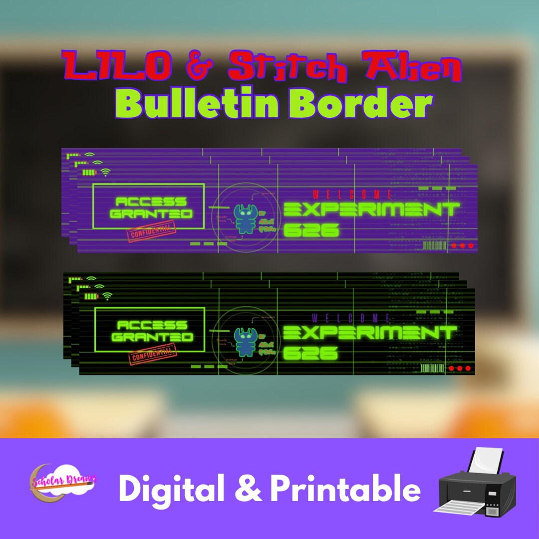 Lilo and Stitch Bulletin Border DIGITAL and PRINTABLE - Etsy