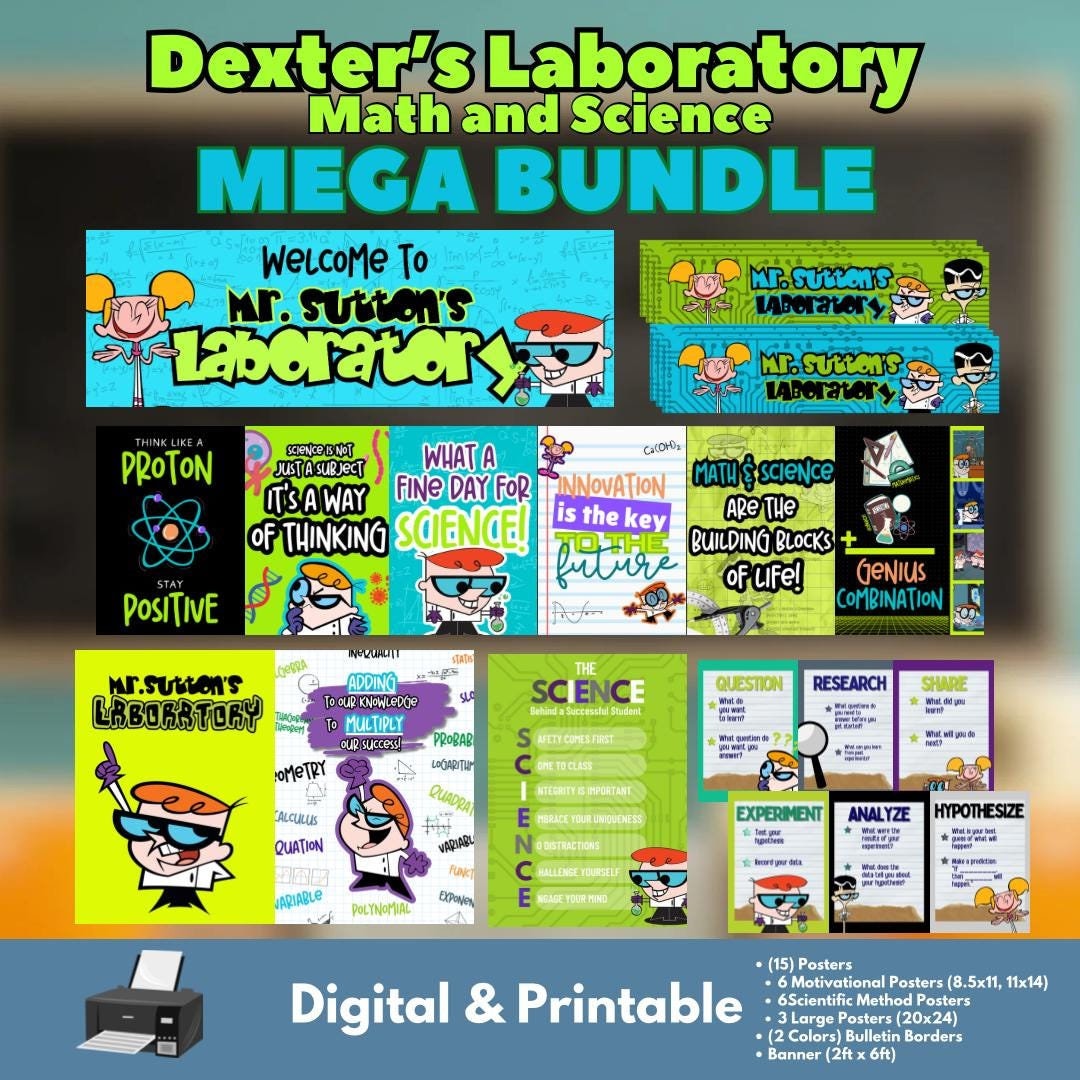 Dexter’s Laboratory Math and Science Classroom Decor Mega Bundle ...