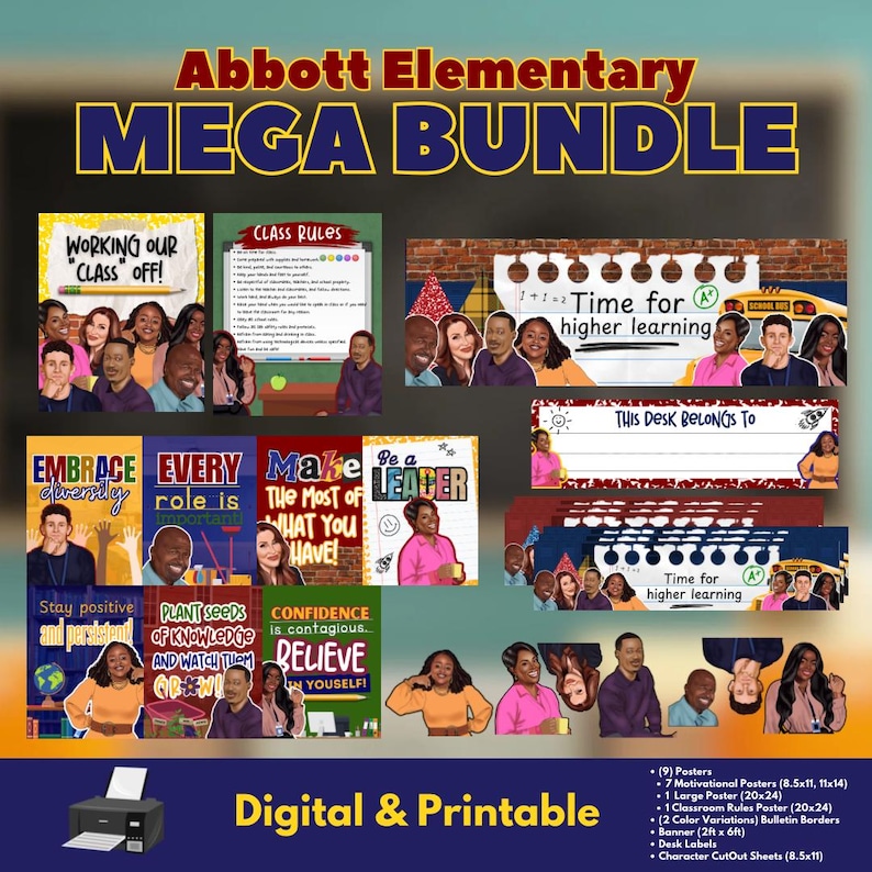 Abbott Elementary Inspired Classes Decor MEGA Bundle (DIGITAL and ...