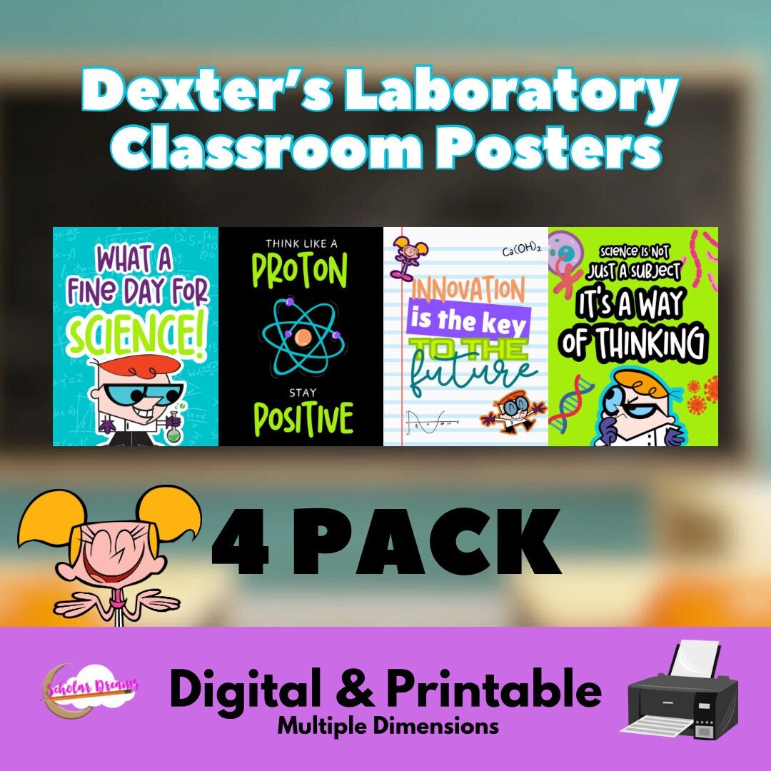 Dexter’s Laboratory Classroom Posters (4-pack) (DIGITAL and PRINTABLE ...