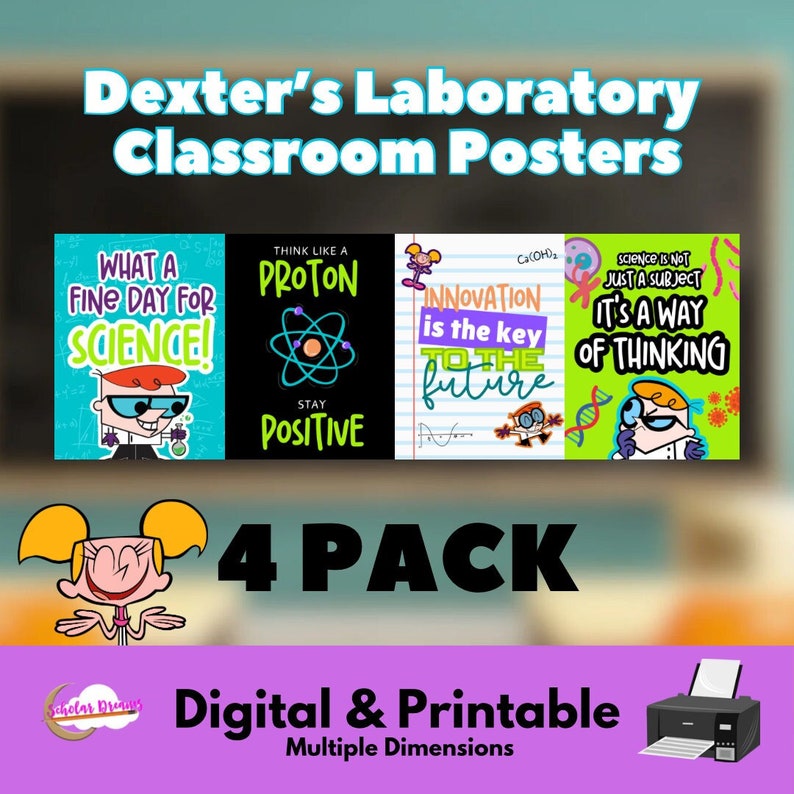 Dexter’s Laboratory Classroom Posters (4-pack) (DIGITAL and PRINTABLE ...