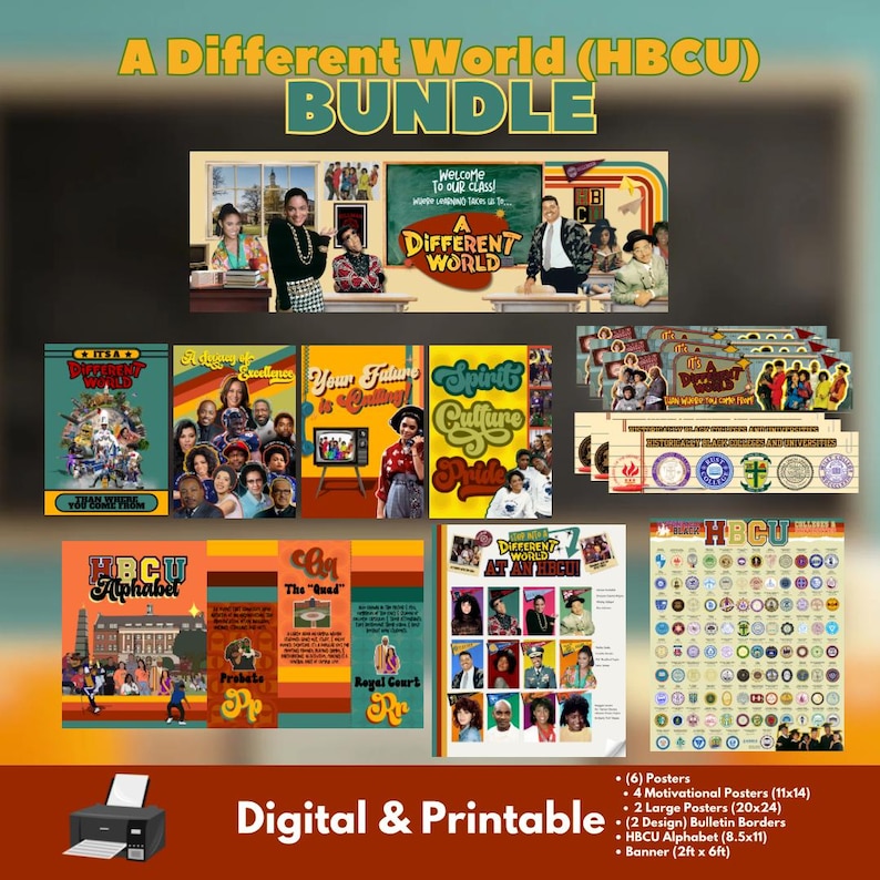 A Different World (HBCU) Bundle (DIGITAL and Printable) - Etsy