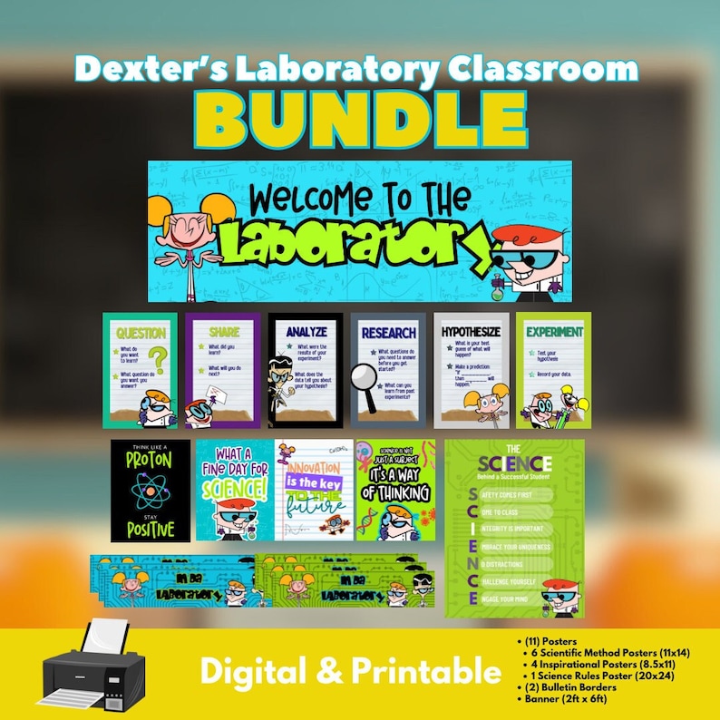 Dexter’s Laboratory Classroom Decor Bundle (DIGITAL and PRINTABLE) - Etsy