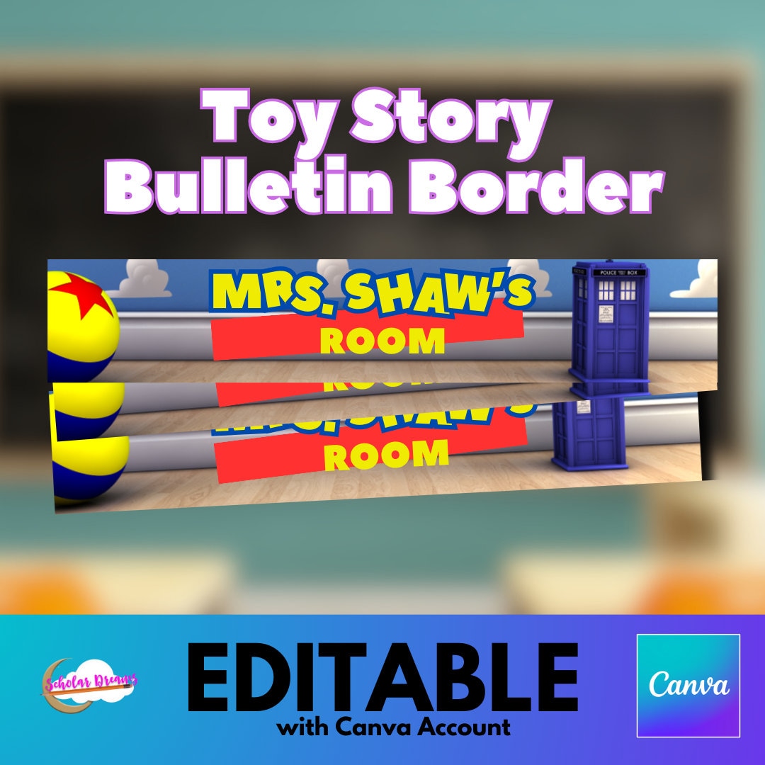 DIGITAL and EDITABLE: Toy Story Classroom Bulletin Border - Etsy