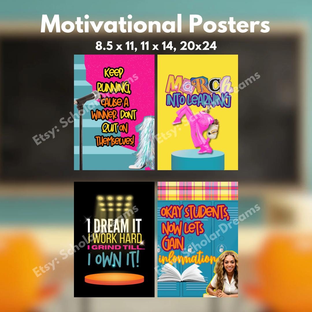 Beyoncé Inspired Motivational Posters (4 PACK) (DIGITAL and PRINTABLE ...