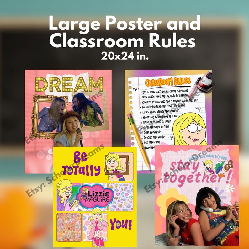 Lizzie Mcguire Inspired Classroom Decor Bundle (DIGITAL and Printable ...