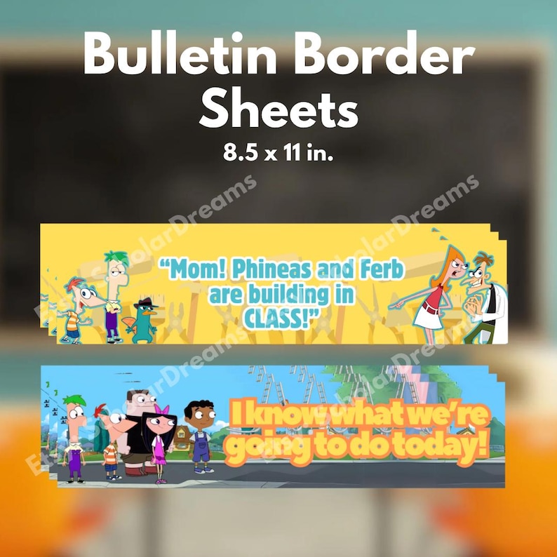 Phineas and Ferb Bulletin Border (DIGITAL and PRINTABLE) - Etsy