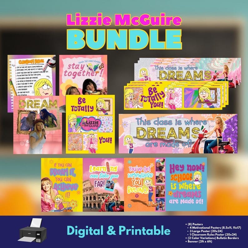 Lizzie Mcguire Inspired Classroom Decor Bundle (DIGITAL and Printable ...
