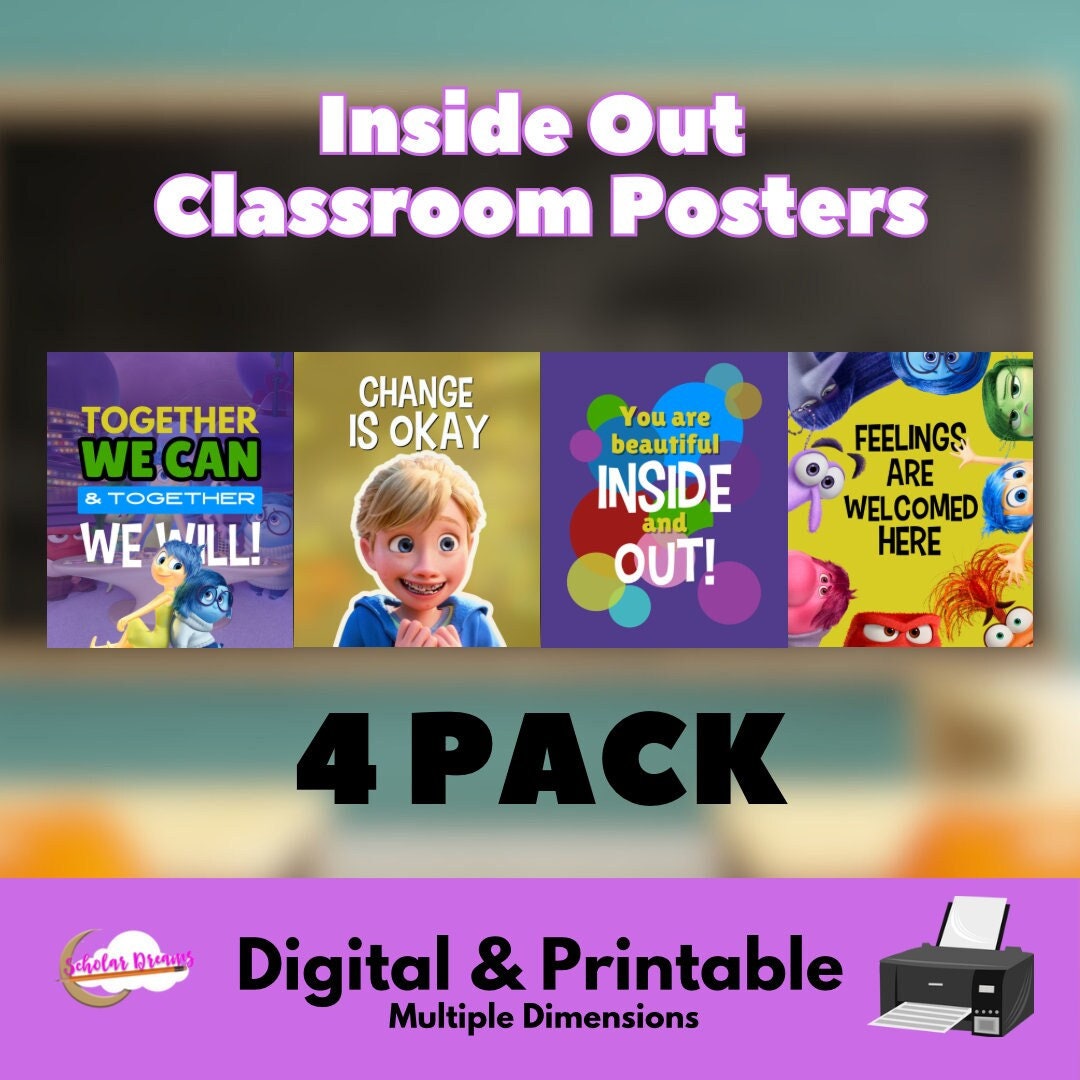 Inside Out Classroom Posters (4 Pack) DIGITAL and PRINTABLE - Etsy