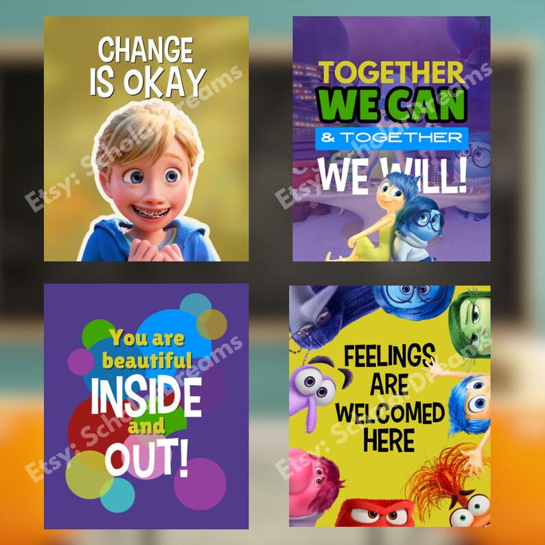 Inside Out Classroom Posters (4 Pack) DIGITAL and PRINTABLE - Etsy