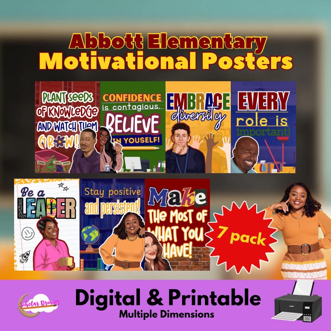 Abbott Elementary Inspired Classroom Motivational Posters (7pack ...