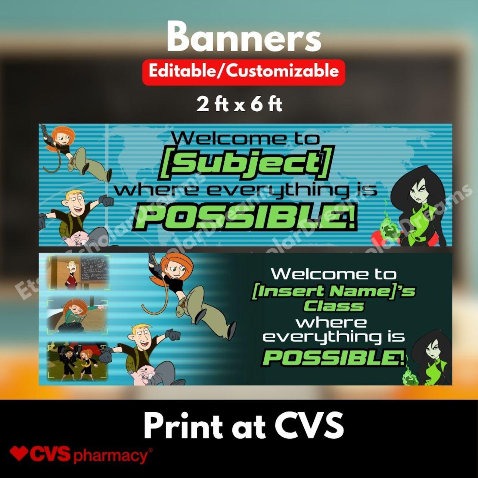 Kim Possible Editable Super Bundle (editable) - Etsy