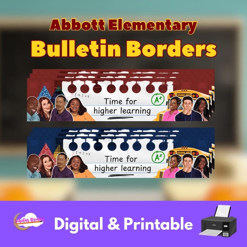 Abbott Elementary Inspired Classroom Bulletin Borders (DIGITAL and ...