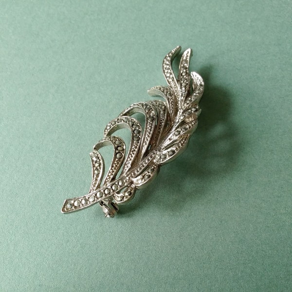 Marcasite Brooch - Etsy UK
