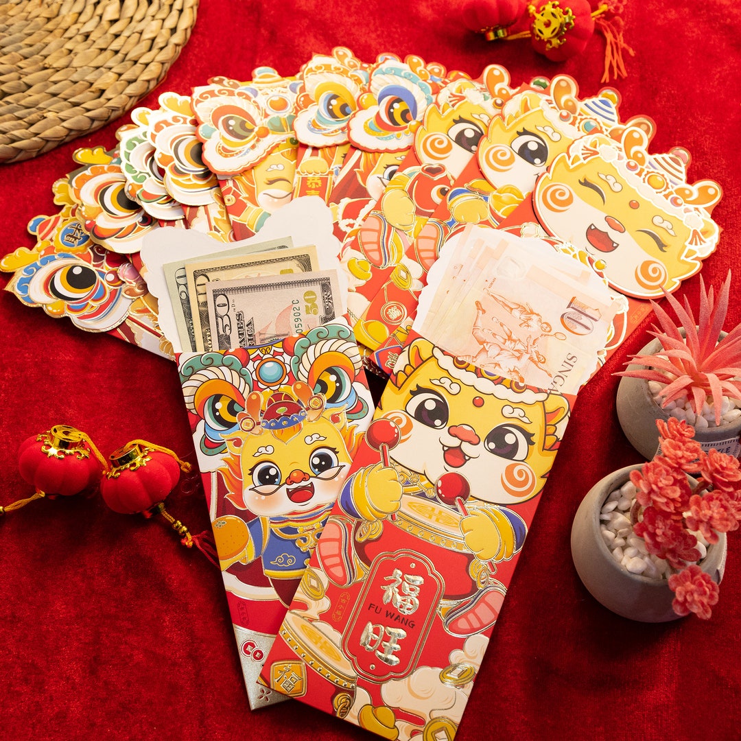 Set of 12 Lunar New Year Red Pocket Red Envelopered Pocket Lunar New ...