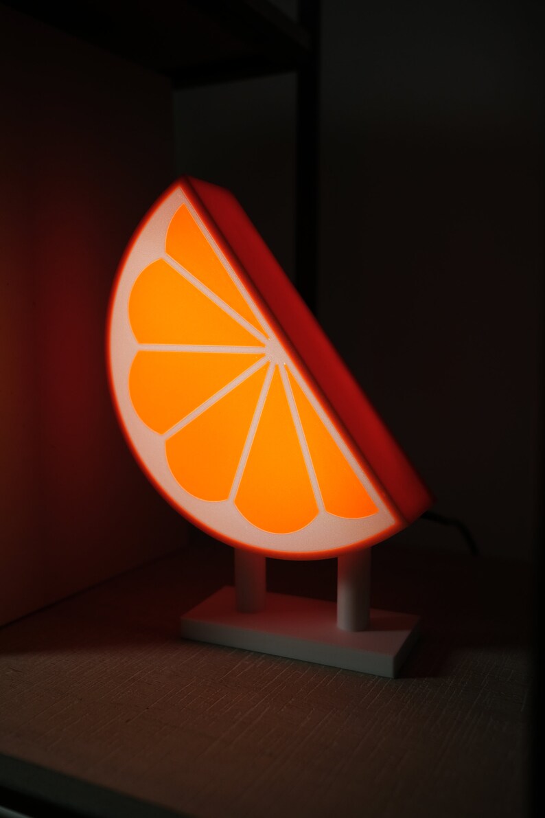 Zesty Orange Slice Lightbox Orange Night Light Dopamine Decor Office ...