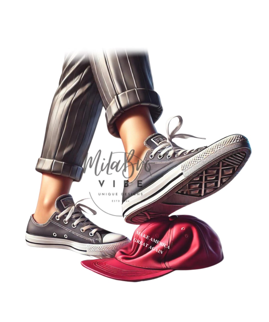 Trendy Converse Shoe Stomp on MAGA Hat PNG Digital Download for ...