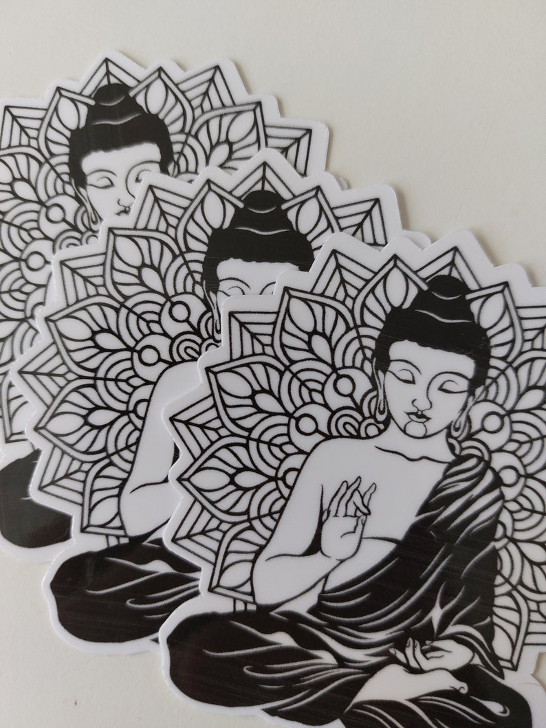 Buddha Stickers, Vinyl Sticker Buddha, Buddha Water Bottle Sticker ...