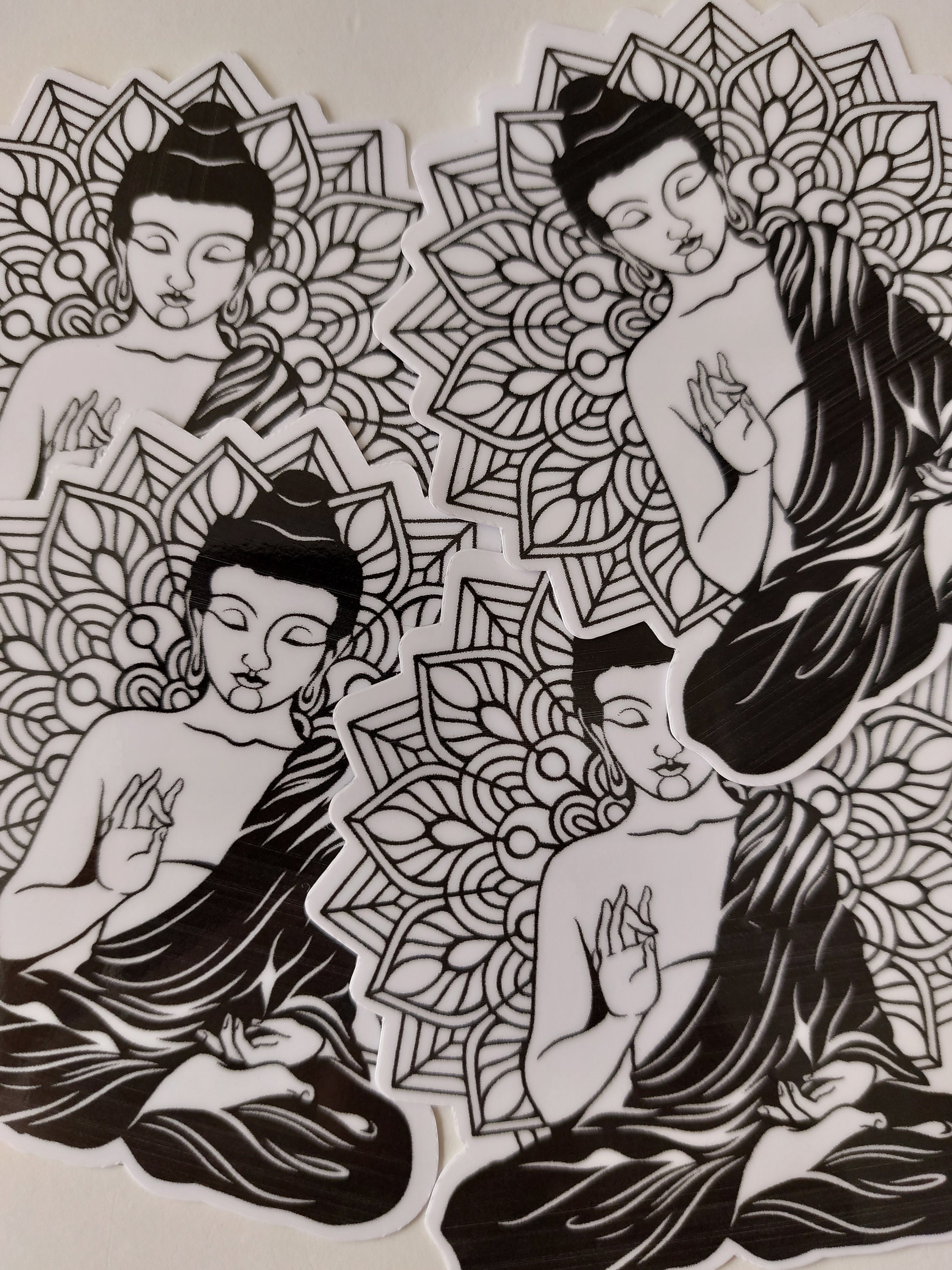 Buddha Stickers, Vinyl Sticker Buddha, Buddha Water Bottle Sticker ...