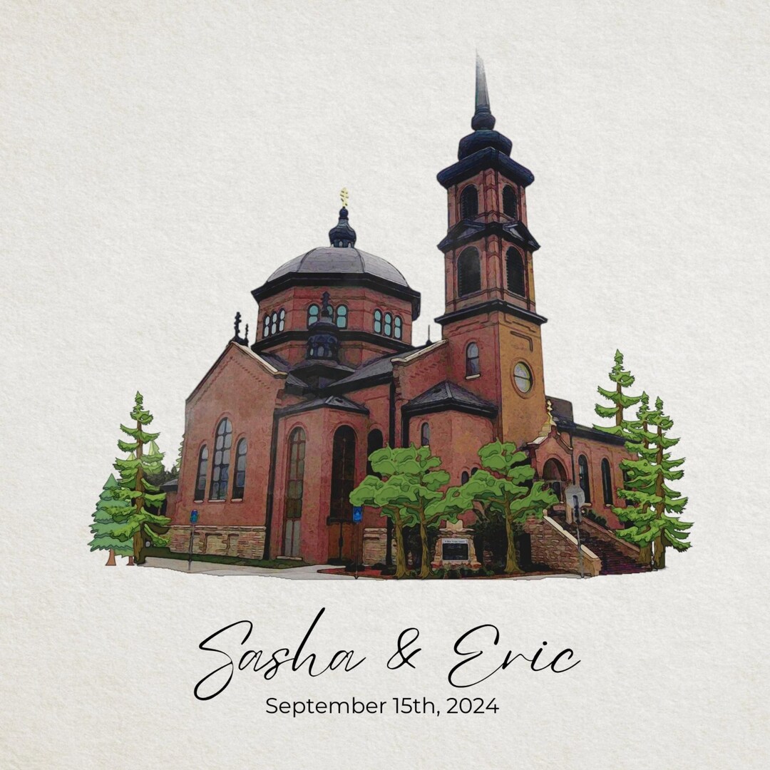 Venue Watercolor, Wedding Venue Print, Wedding Gift, 1st Wedding ...
