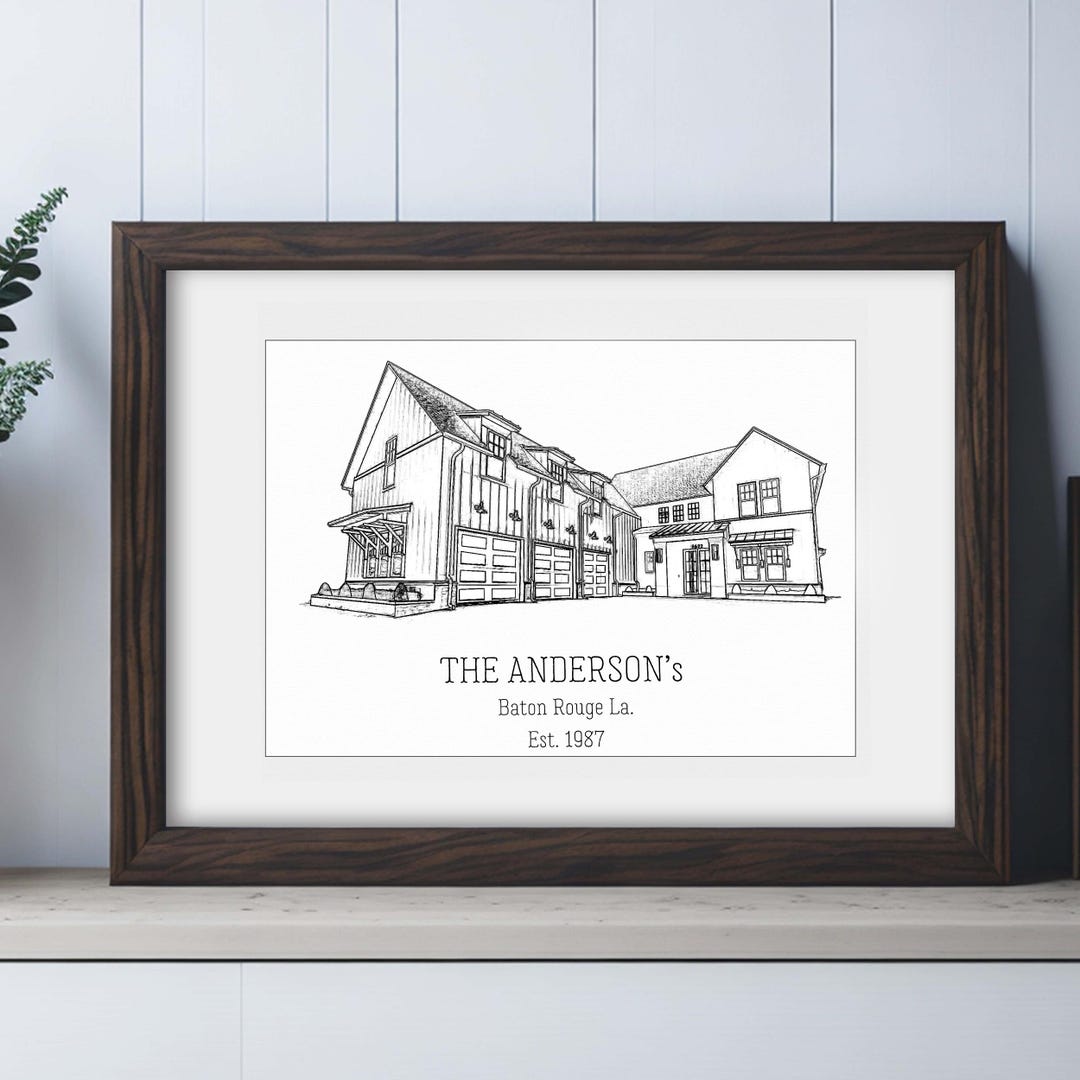 Custom House Sketch Print,house Drawing From Photo, New Home Gift ...