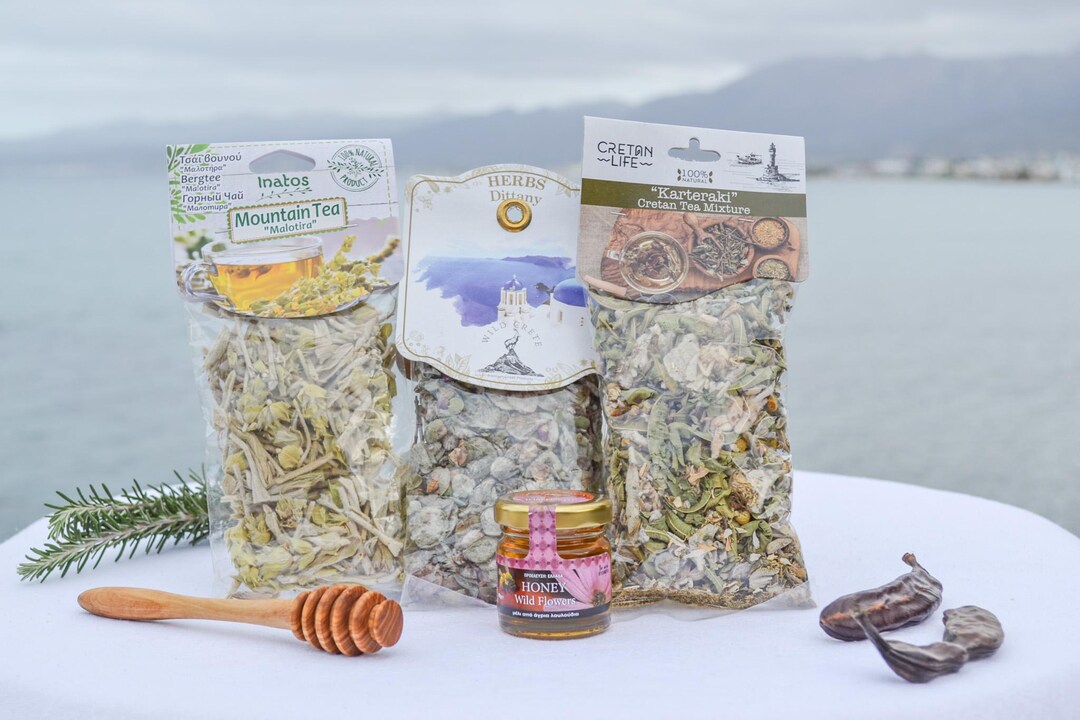 Greek Gourmet Mountain Tea Gift Set, Herbal Tea Gift Set, Tea and Honey ...