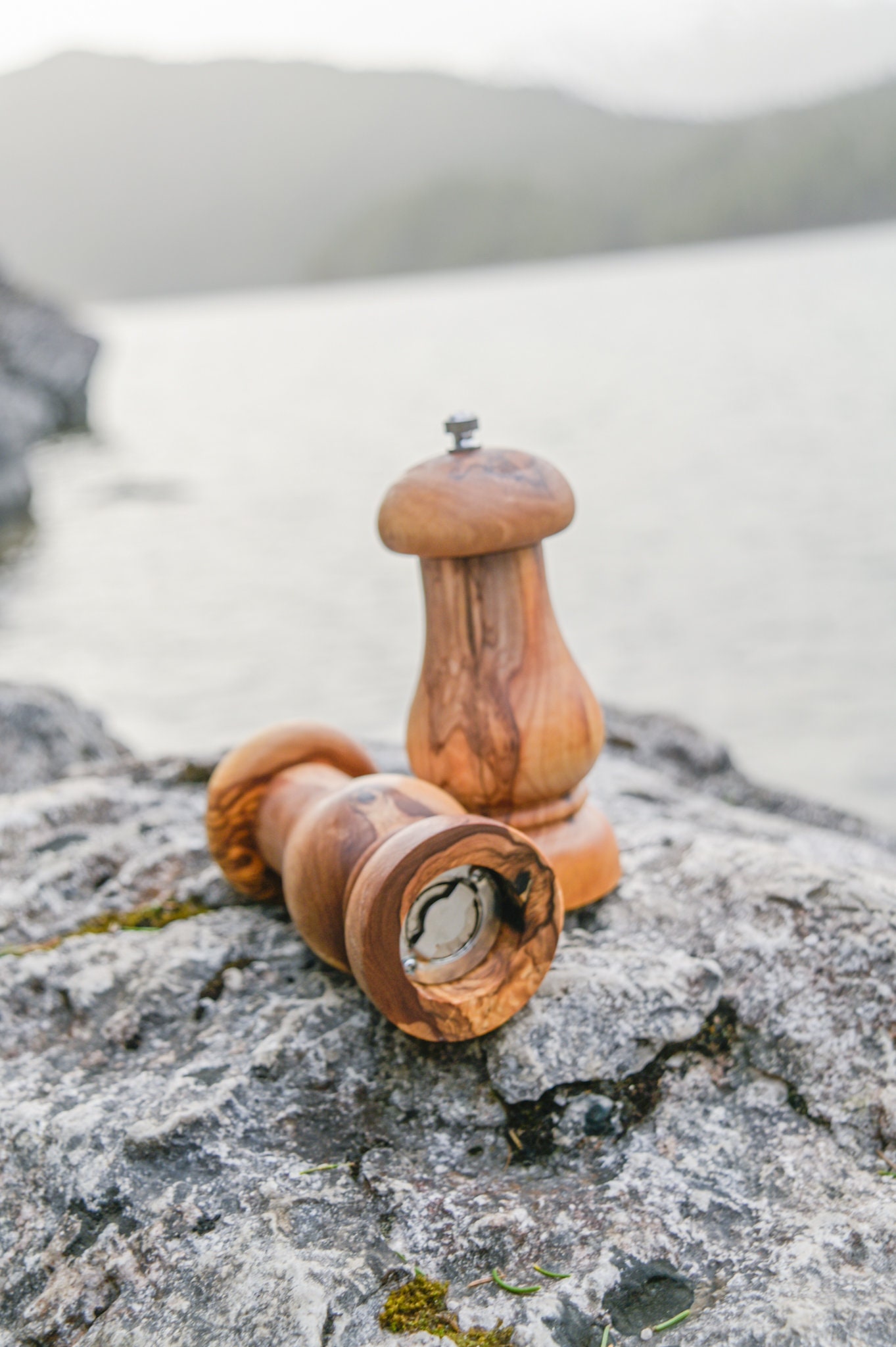 Salt and Pepper Grinder Set, Olive Wood Grinder, Olive Wood Pepper Mill ...
