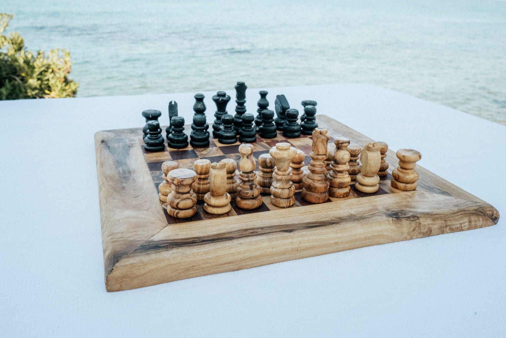 Olive Wood Chess Set, Olive Wood Chess Board, Handmade Wooden Chess Set ...