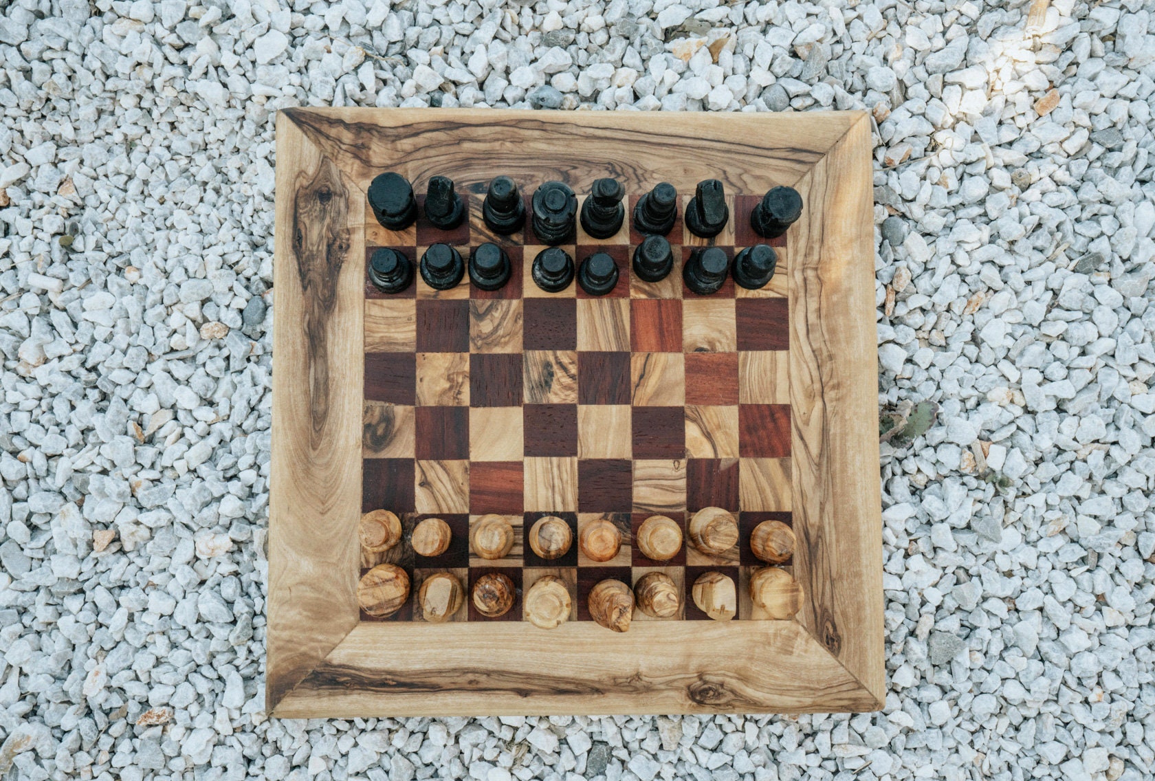 Olive Wood Chess Set, Olive Wood Chess Board, Handmade Wooden Chess Set ...