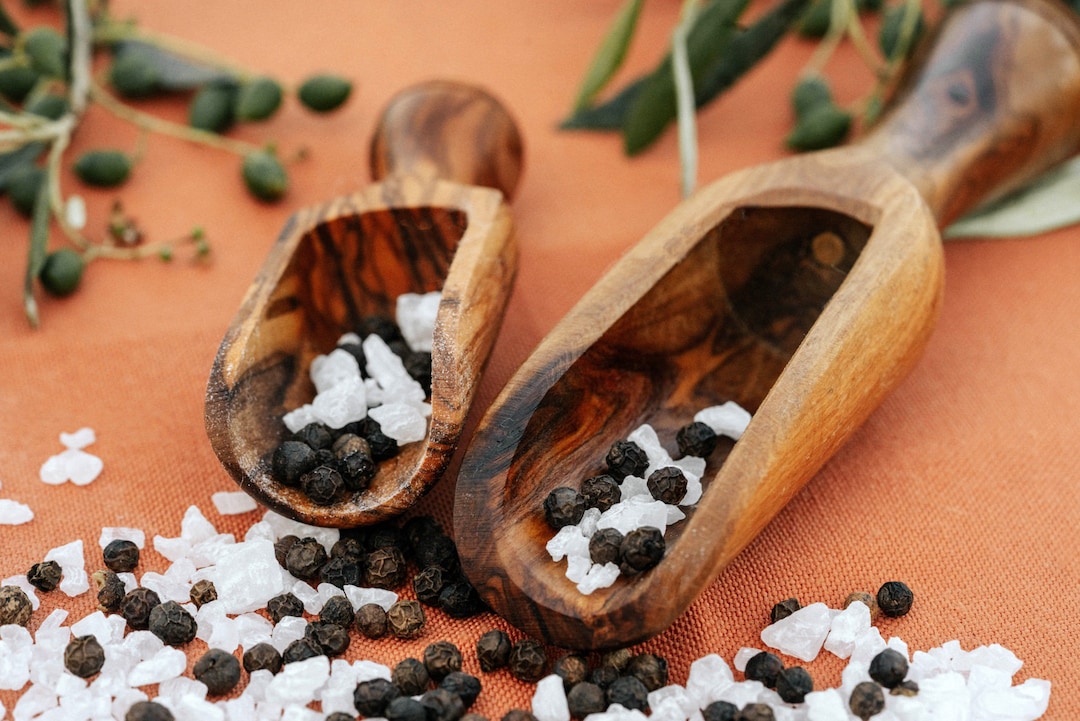 Olive Wood Salt Scoop, Handcrafted Wooden Spice Scoop, Olive Wood ...