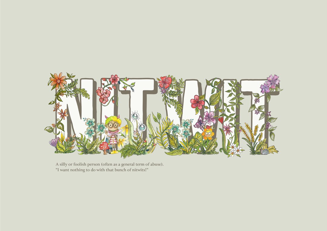 Nitwit / Funny Quote Art / Illustrated Word Print / Insult Art Print - Etsy