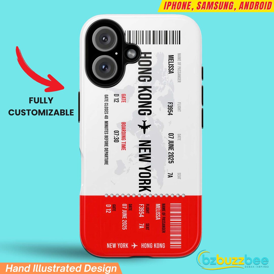 Travel Ticket Phone Case: 3D Wrap, Impact-resistant Tough Case - Etsy